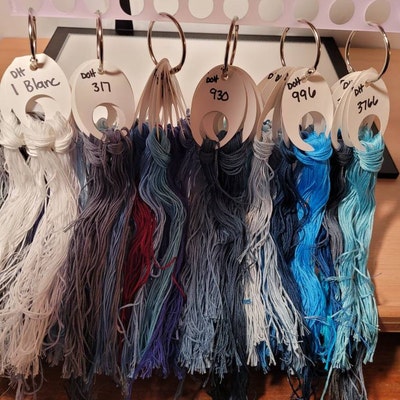 12 LARGE HOLE Hanging File Thread Organizer for DMC Embroidery and ...