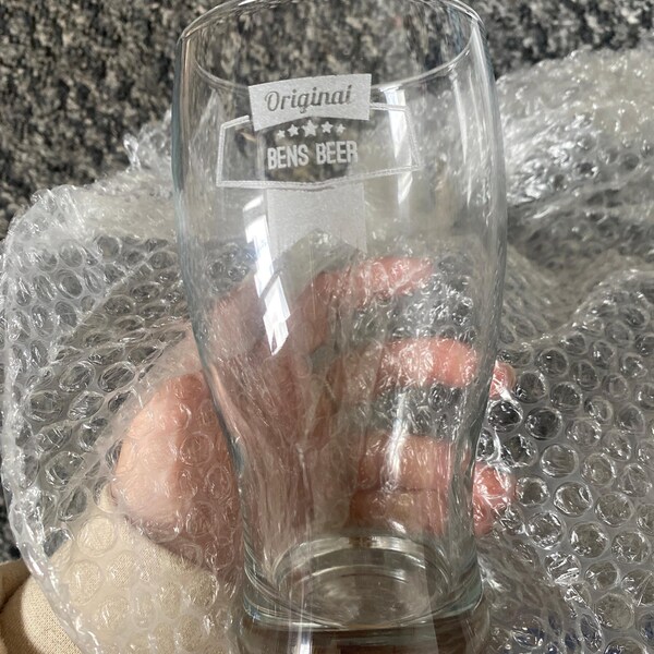 Personalised Pint Glass - Custom Beer Glass Engraved Glass Gift Any ...