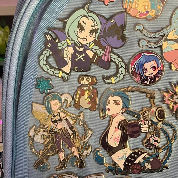 ARCANE Enamel Pin: Jinx Powder and Ekko Arcane Vinyl Customizable Set ...