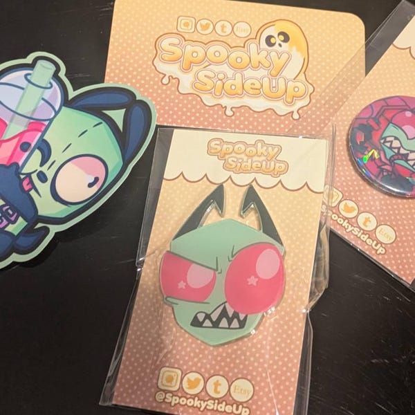 Invader Zim Pin | Nostalgic Cartoon Invader Zim Fan Gift Acrylic Pin - Etsy