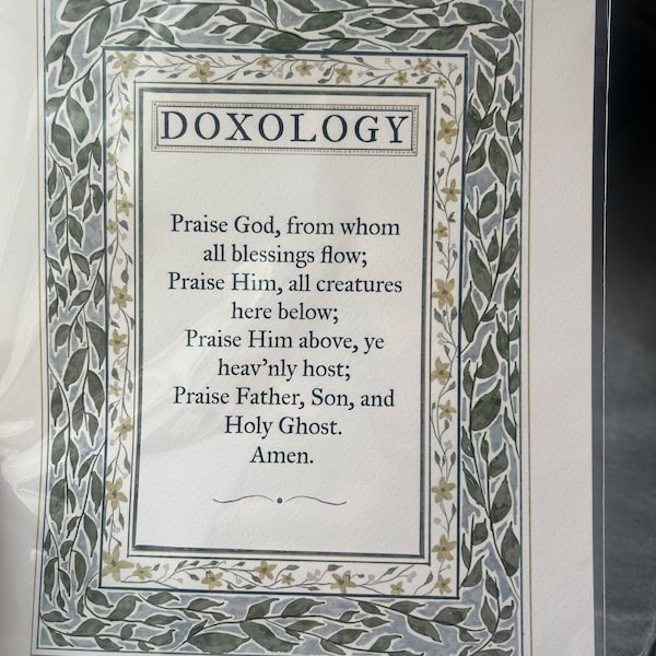 Watercolor Doxology Print Christian Watercolor Painting With Decretive ...