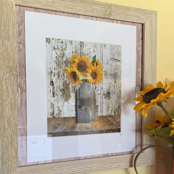 Rustic Sunflower Decor, Rustic Home Decor, Farmhouse Wall Art, Country ...