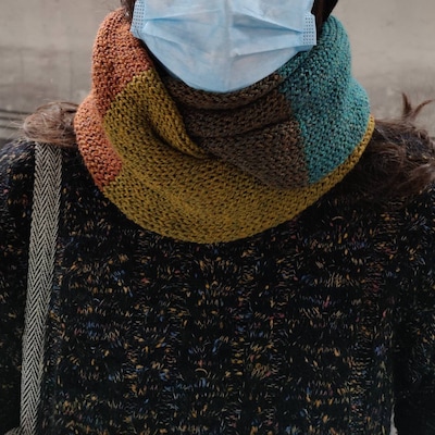 Knitted Scarf, Long Rainbow Scarf, Vegan Scarf, Colour Block Stripes ...