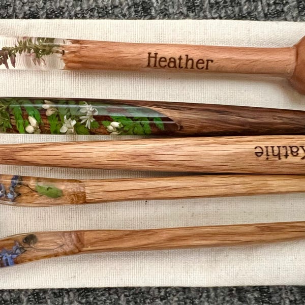 Personalized Honey Dipper With Flowers, Honey Favors, Resin Wooden ...