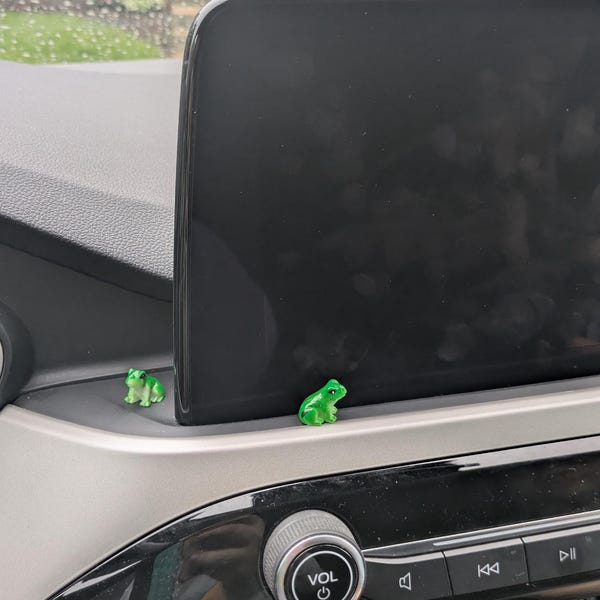 4pc Frog Figurine Car Decor, Mini Frog Car Rearview Mirror Decor, Funny ...