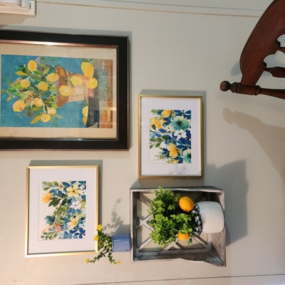 Whimsical Collage Flower Pot Still Life Fine Art Wall Decor Print for ...