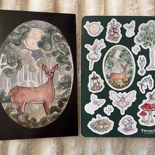 BUNDLE: Dark Cottagecore Sticker Sheets Green Witch Journal Stickers ...