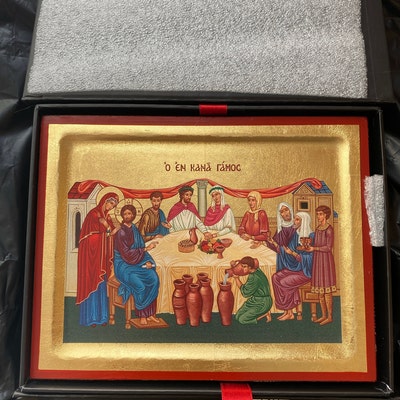 Jesus Christ Nativity Original Mt Athos Orthodox Icon Recessed Panel ...
