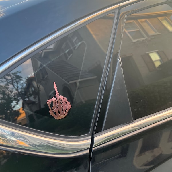 Skeleton Hand Middle Finger Vinyl Decal | Vinyl Sticker | Car Decal ...