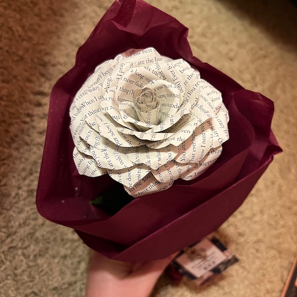 Pink Book Paper Roses Book Page Classic Literature Bouquet Wedding Gift ...