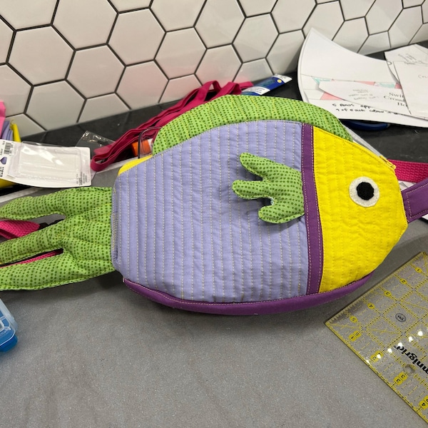 Fish Bag Quilted Sling Bag PDF Sewing Pattern - Swim Along Crossbody ...