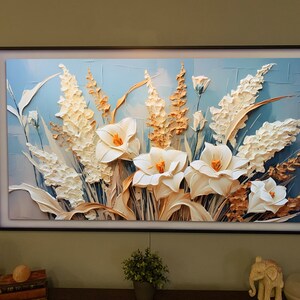 Samsung Frame TV Art Mulla Mulla Floral Frame Tv Art Impasto Art for ...