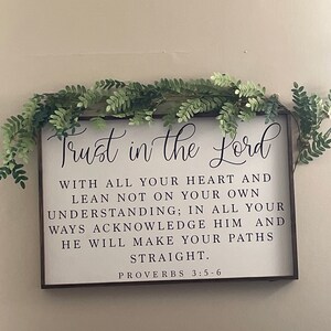 Trust in the Lord Sign Christian Wood Sign Modern Farmhouse Wall Decor ...