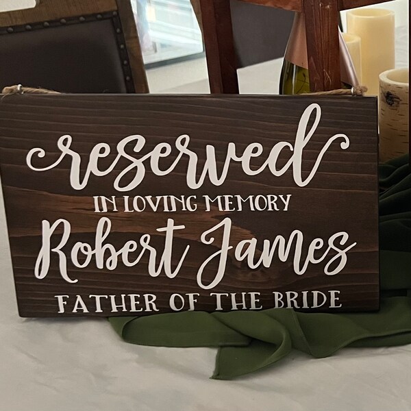 Father of the Bride in Loving Memory Wedding Sign - Etsy