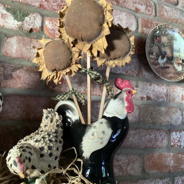 Primitive Fall Sunflower,fall Floral,flowers,fall Decor,decor,primitive ...