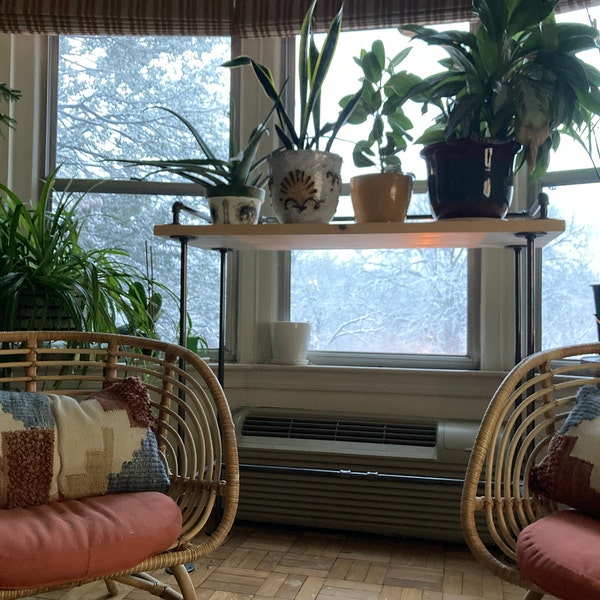 Industrial Vintage Style High Bar Table With Drink Rail, Solid Wood ...