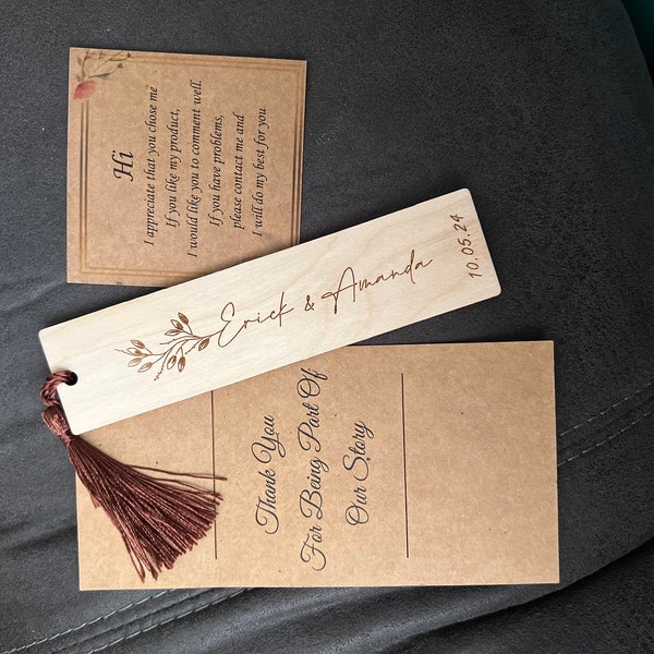 Wedding Bookmarks Bulk for Guests – Personalized Wooden Wedding Favors ...