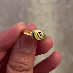 Zodiac Sign Signet Ring Astrology Rings Signet Ring Personalized Zodiac ...