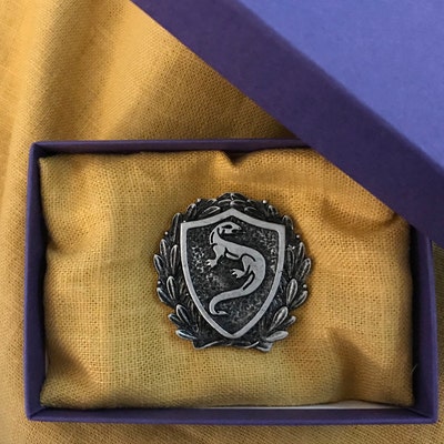 Salamander Heraldic Badge Heraldry Cosplay Pin Handcrafted Pewter ...