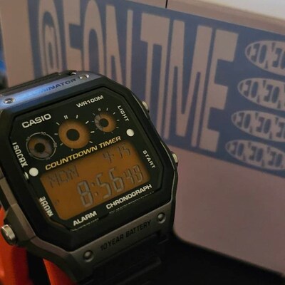 Casio Watch Modified Custom Casio Mod Vintage Stealth Black Digital ...