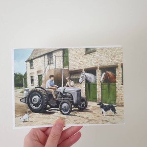 Tractor Greeting Card new Technology Little Grey Fergie - Etsy