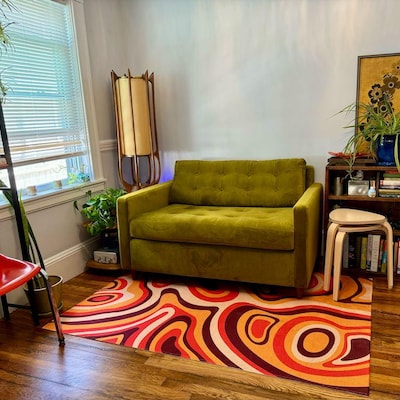 Sage Green Groovy Desk Mat, 70s Retro Desk Mat, Wavy Funky Desk ...