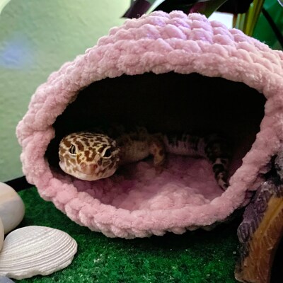 Leopard Gecko House, Crochet Pet Cave, Extra Soft Plush Pets Home ...