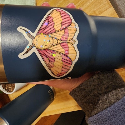 Regal Moth Holographic Sticker, Regal Moth Sticker, Laminated Sticker ...