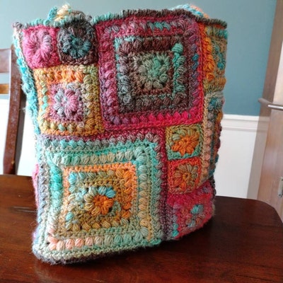 Crochet PATTERN Square Scramble Sack Crochet Tote Bag Pattern, Boho ...