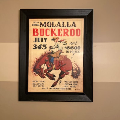 Molalla Buckaroo Cowboy Oregon Rodeo Poster Vintage Print 18x24 - Etsy