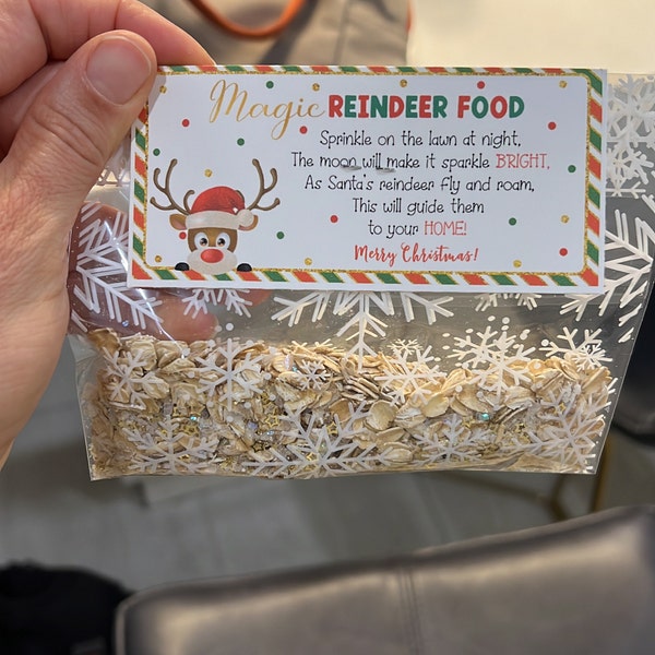 Magic Reindeer Food Treat Topper Printable, Christmas Topper Tag ...
