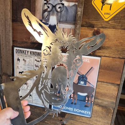 Donkey Steel Metal Art / Metal Decor / Outdoor Decor / Metal Sign - Etsy