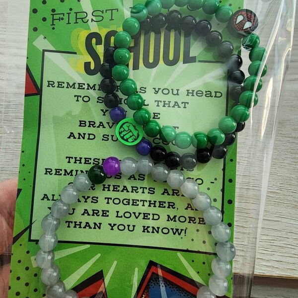Personalized Superhero Bracelet, Boy Mom Matching Replacement - Etsy