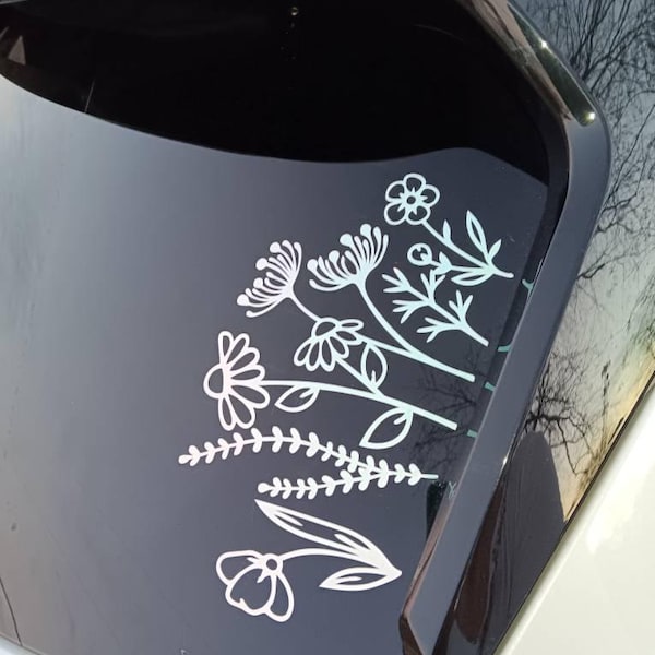 Wildflowers Car Decal, Trendy Car Decal for Women, Cute Car Accessories ...