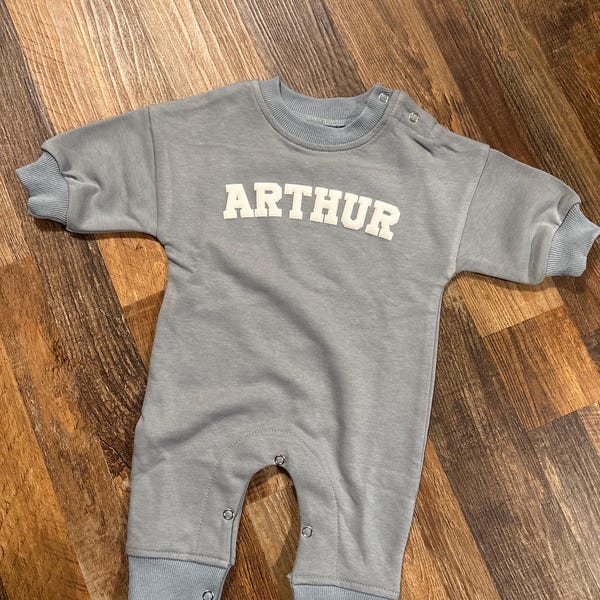 Custom Puff Name Baby Sweatshirt Bodysuit, Personalized Bubble Romper ...