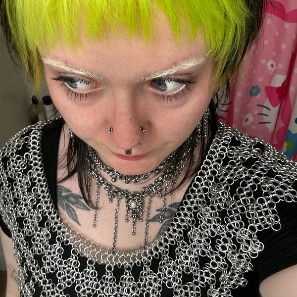 Mini Chainmail Statement Necklace, Byzantine and Pearl, Boho Vintage ...