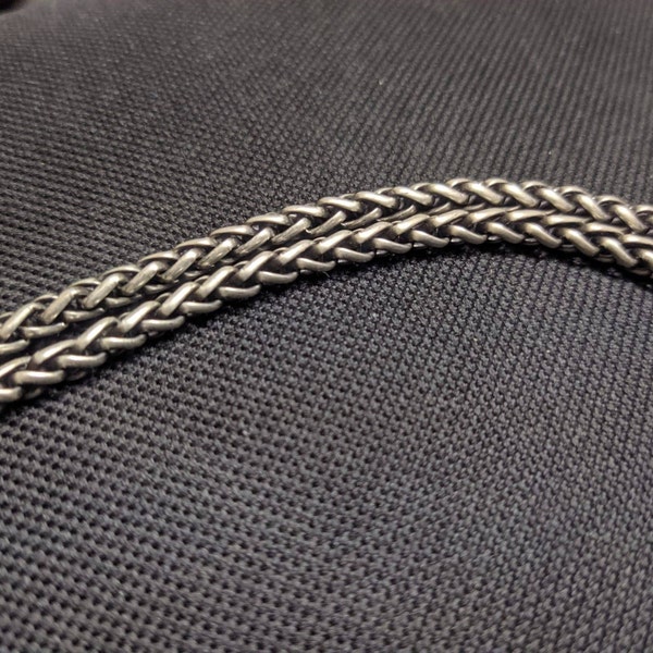 Oxidized Sterling Silver Wheat Chain: Foxtail Braid, 3-6mm - Etsy