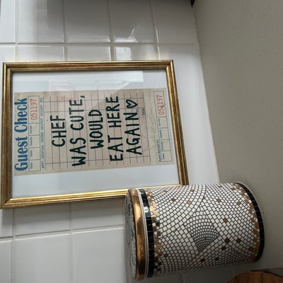 Chef Was Cute Guest Check Poster Trendy Wall Art Prints Kitchen Decor ...