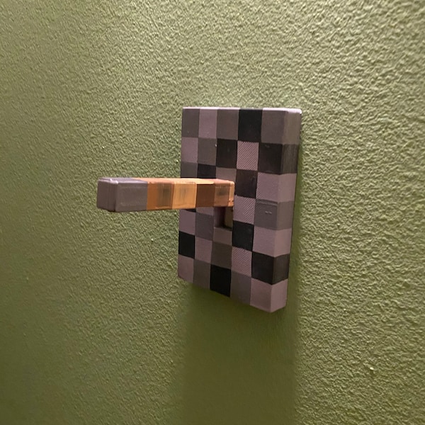 Lever Light Switch Minecraft Style - for Boys or Girls Bedroom Bathroom ...