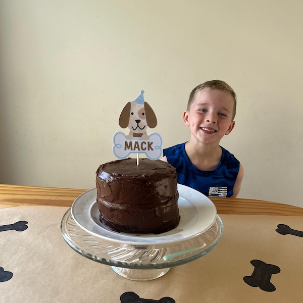 Personalized Puppy Dog Cake Topper | Dog Birthday Cake Topper, Puppy ...