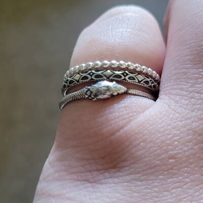 Ouroboros Ring Snake Ring Sterling Silver Snake Silver - Etsy