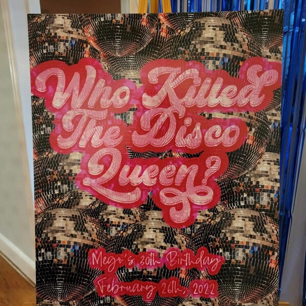 Groovy Disco Sign, Disco Party Welcome Sign, Lets Groove Birthday Party ...