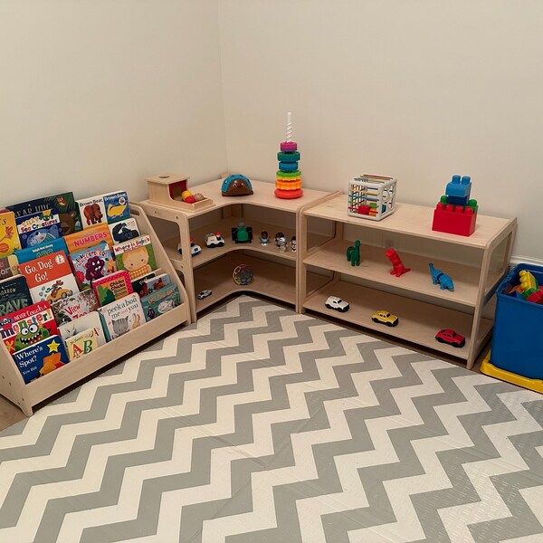Montessori Bookshelf Small Toy Shelf Corner Toy Shelf, Wooden Shelf ...