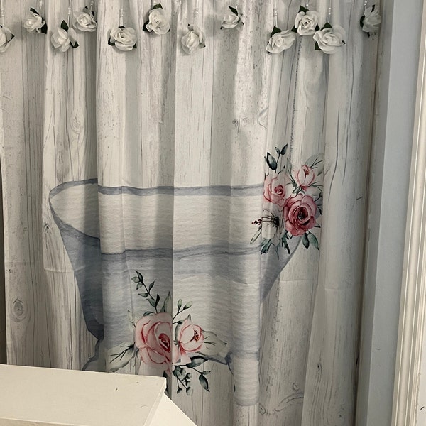 Bathtub/shower Header Bling..single Swag With 3 Alt Length Vertical ...