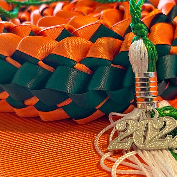 Custom Double Ribbon Graduation Lei With Kraft Name Tag - Etsy