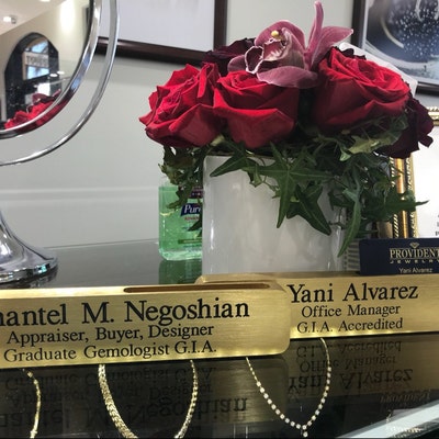 Desk Name Plate With Card Holder - Etsy