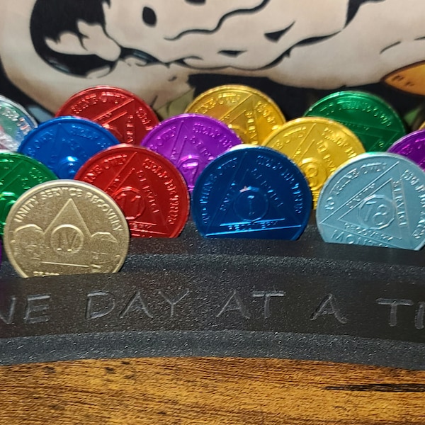 Sobriety Gift, Gift for Sponsor Sponsee, AA Chip Holder Tray, AA Coin ...