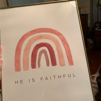 Rainbow CHRISTIAN WALL ART, God Faithfulness Christian Art, Modern ...