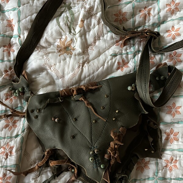 Leather Backpack Purse, Handmade Leather Bag, Leather Leaf Backpack ...