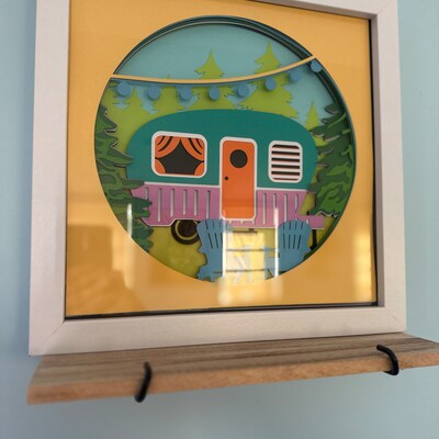 Camper Decorations 3D Shadow Box Camper Layered Craft 3D SVG Glamping ...